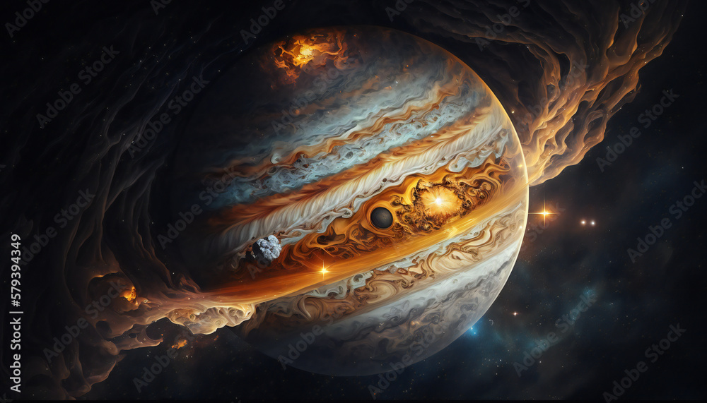 Planet similar to Jupiter in space - Space wallpaper - Generative AI ...