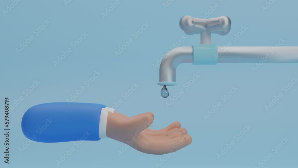 Opening a faucet to save water indicates a water shortage problem and ...
