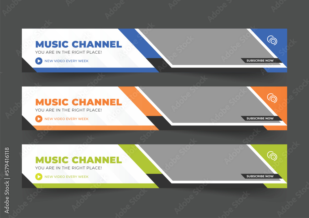Youtube banner template, music channel youtube banner template, youtube ...