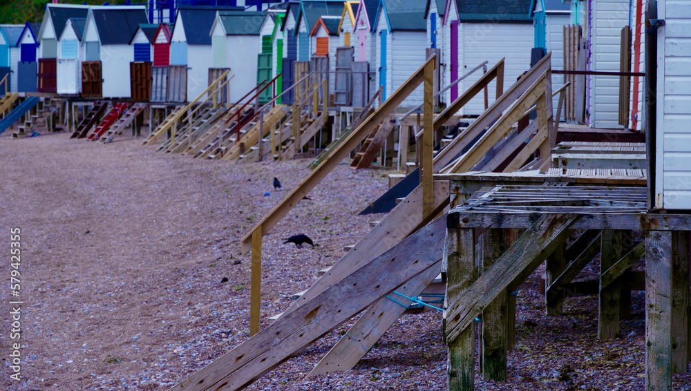 Colourful Beach Huts at Torquay on the Devon Coast, England ...