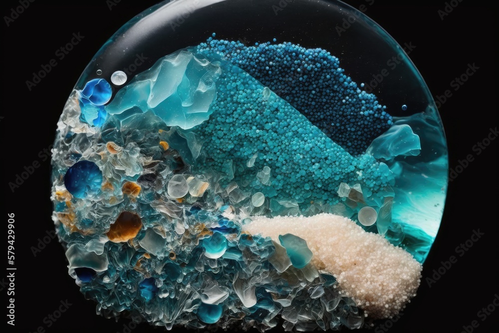 Photographs documenting the microplastic pollution of ocean water in ...
