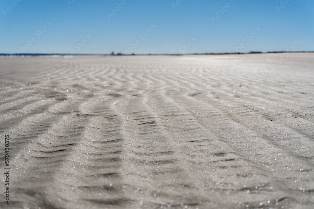 Sand ridges on beach. Ripples, commonly known as sand waves, are ...