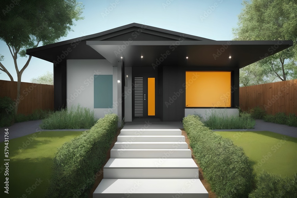 outside path walkway of modern house , generative art by A.I Stock ...