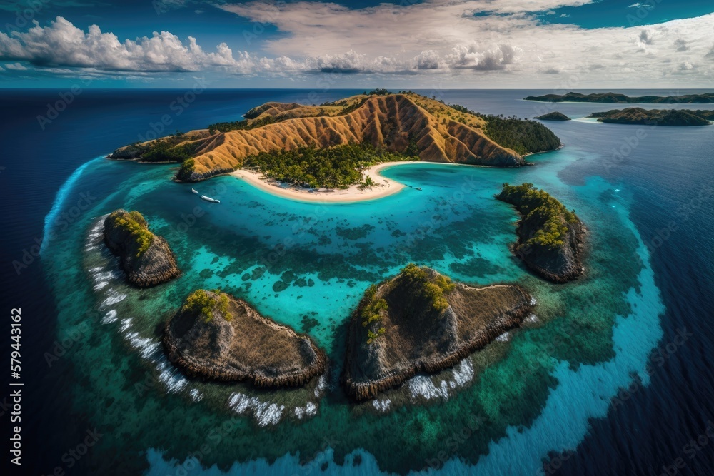 Destination The Island of Paradise. Stunning aerial panorama of Mala ...