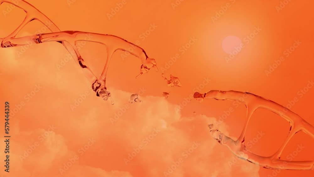 human dna structure with glass helix destroyed, deoxyribonucleic acid ...