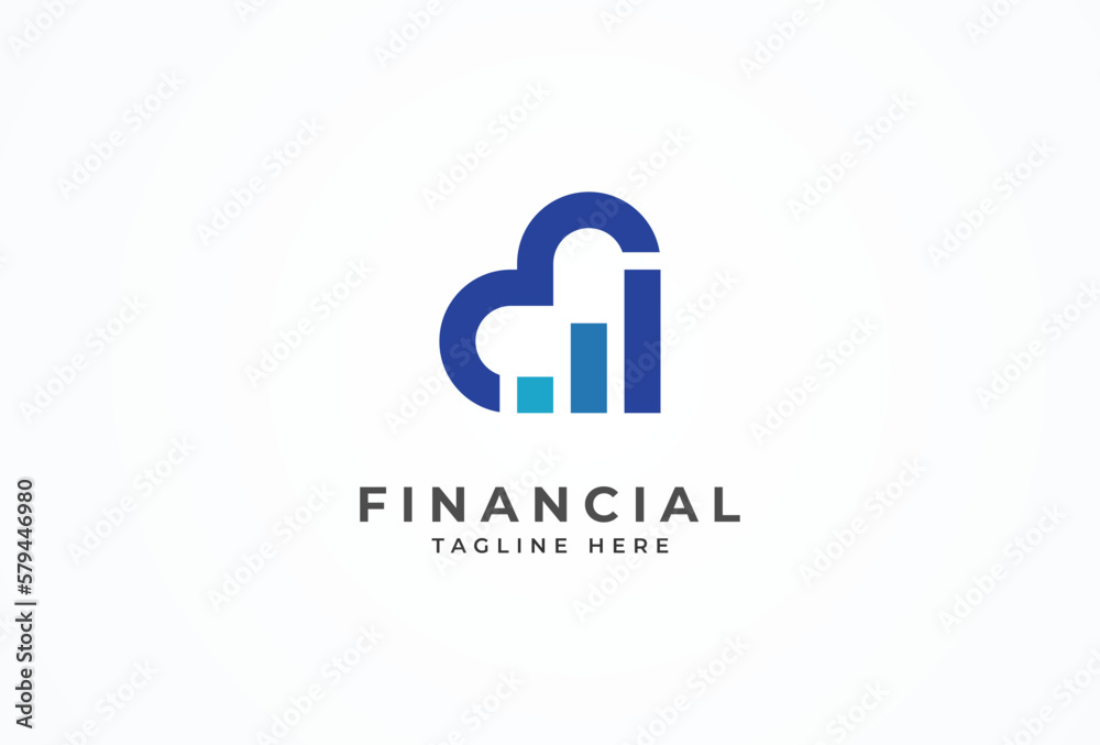 Financial Chart Logo with heart icon combination, Usable for Business, Trading and investment ...