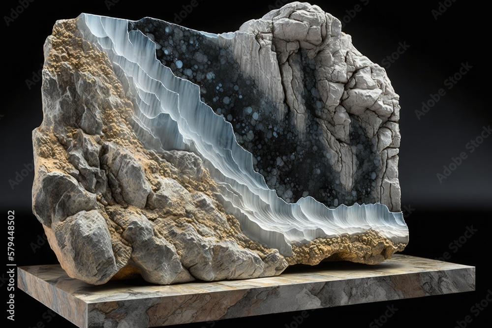 Display rock with bumps and crags, from the raised center of a ...