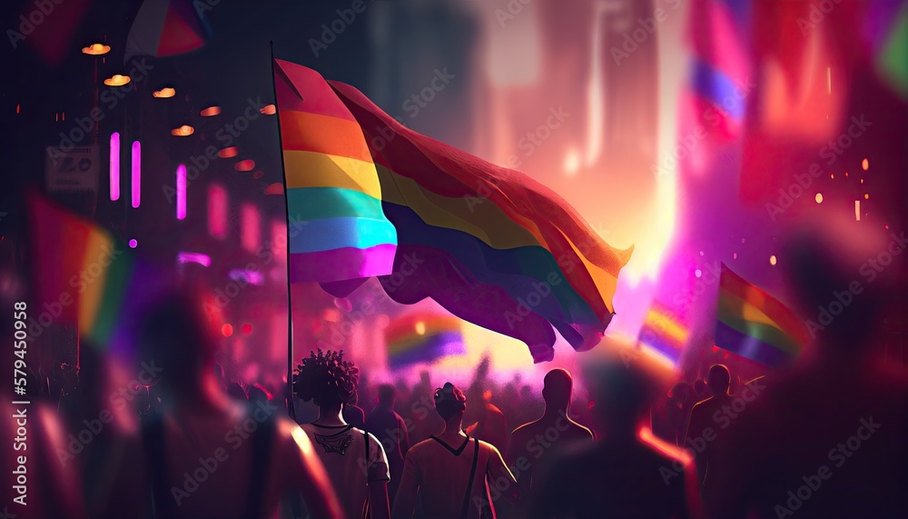 LGBT Community Pride Background Illustration, Rainbow Flag Colors ...