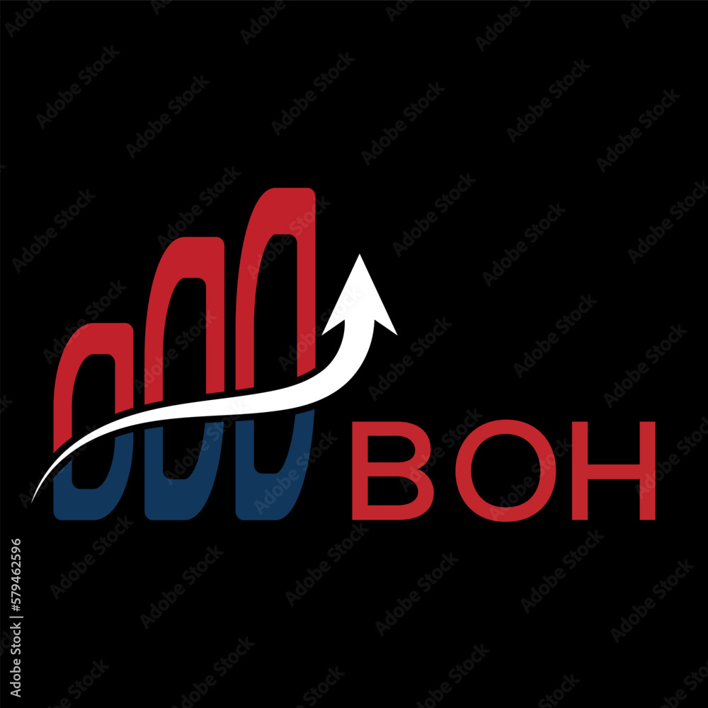 BOH letter logo.BOH Red and Blue Shield Emblem Logo Template.BOH ...