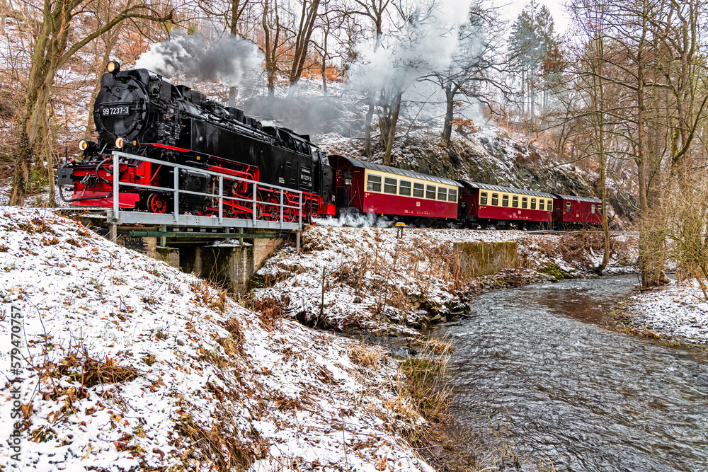 Harzer Schmalspurbahn Selketalbahn Im Winter Stock Photo Adobe Stock