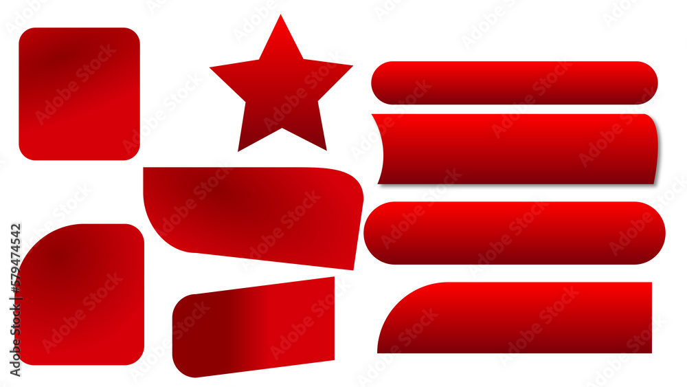 set of red stickers red labels png illustration Stock Illustration ...