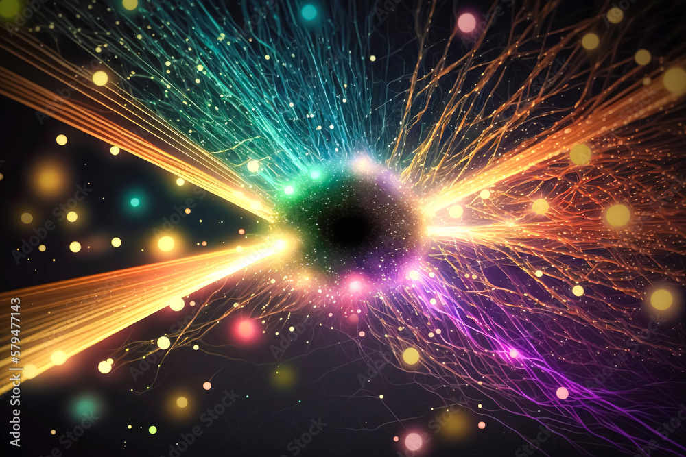 An Eye-Catching Illustration of Vibrant Colored Light Rays Radiating on ...