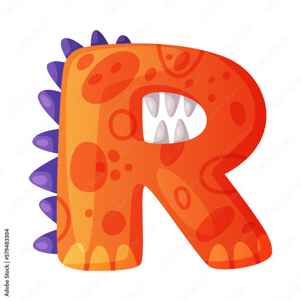 R consonant letter dino font. Dinosaur alphabet, cute dino effect ...