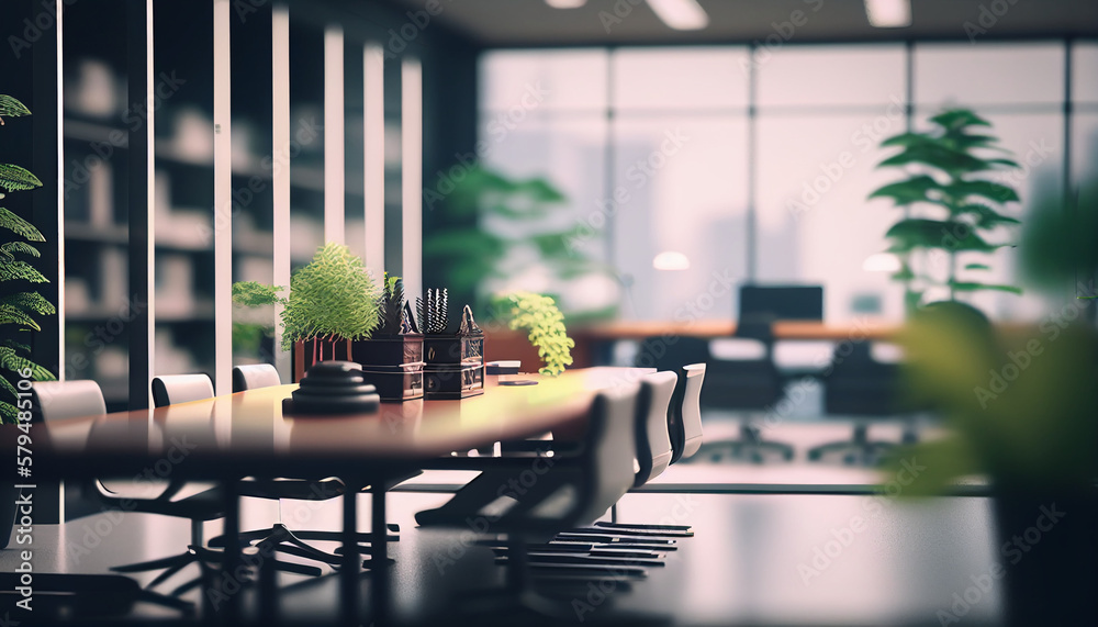 De-focused office background, blurred background, Generative AI Stock ...