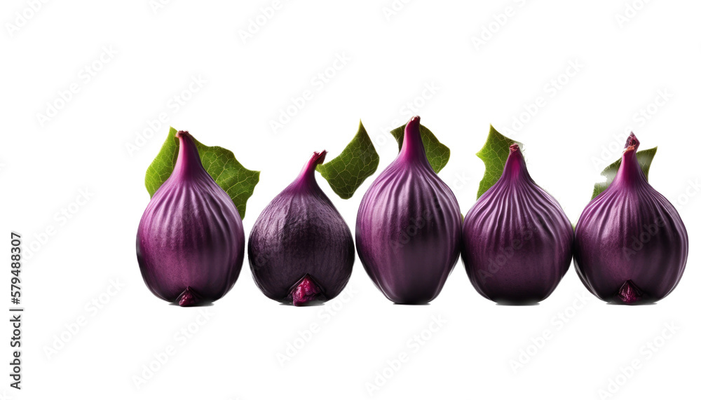 isolated deep purple figs, with leaves, summer, mission figs ...