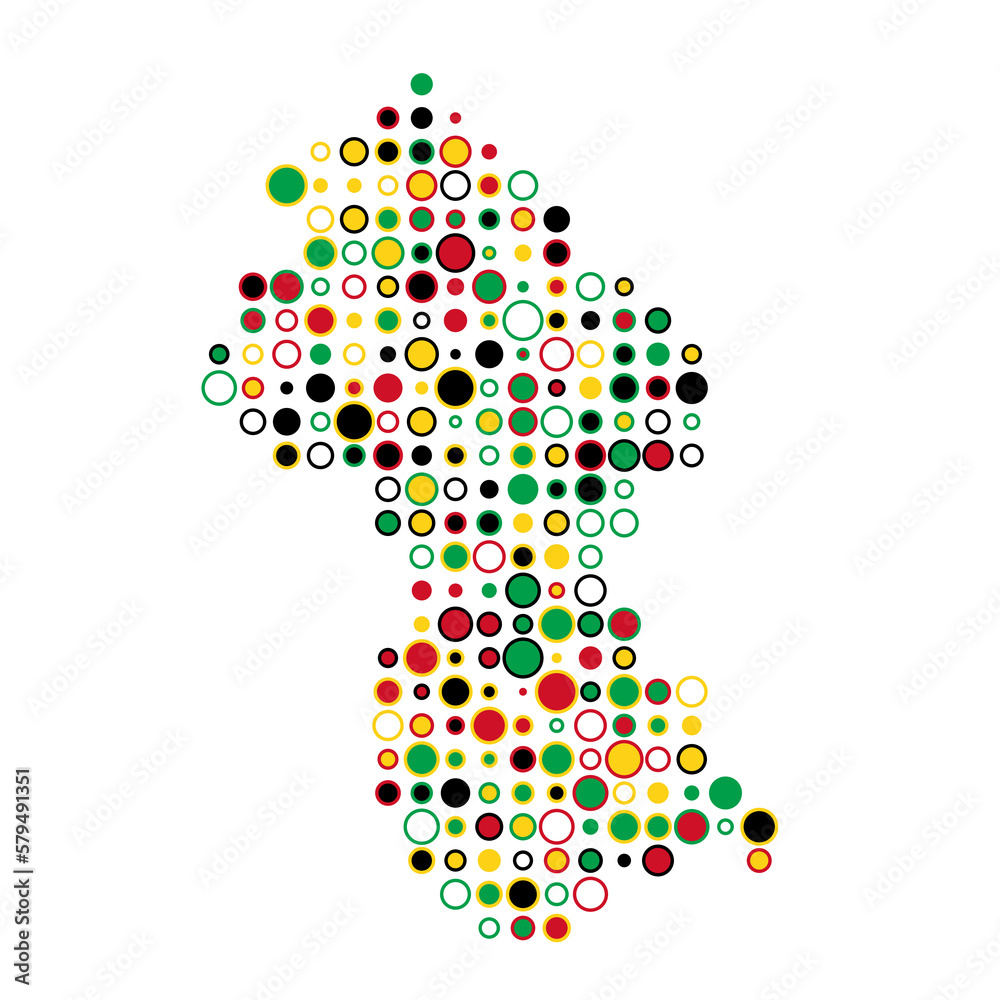 Guyana Silhouette Pixelated pattern map illustration Stock Vector ...