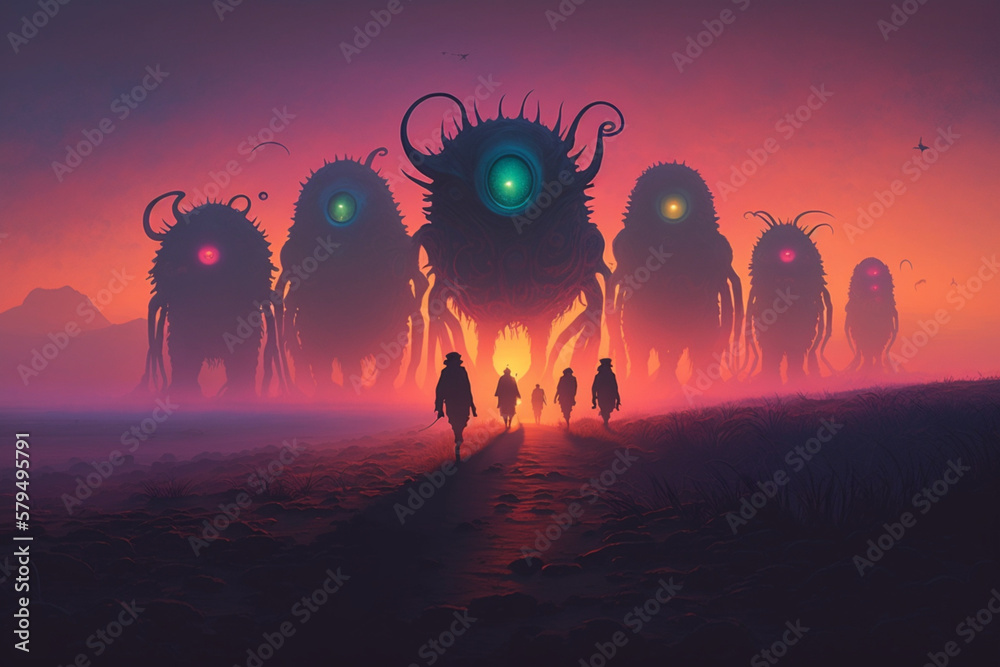 A post-apocalyptic world ruled by aliens. Futuristic fantasy. Horrible ...