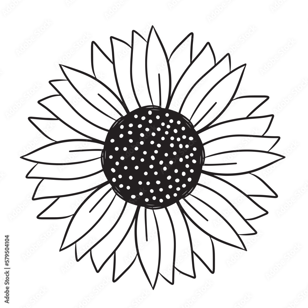 Sunflower Clipart Floral Clip Art PNG Stock Vector | Adobe Stock