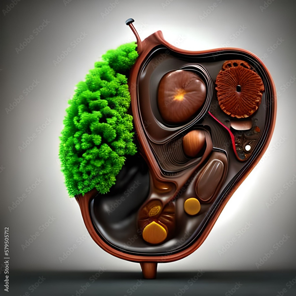 anatomy of the human organs, 3d kidney detail drawing Stock ...