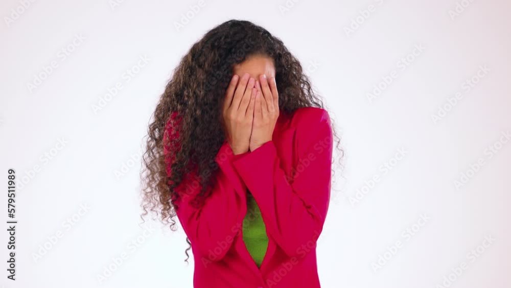 Face, scared and black woman with anxiety, stress and worried with lady ...