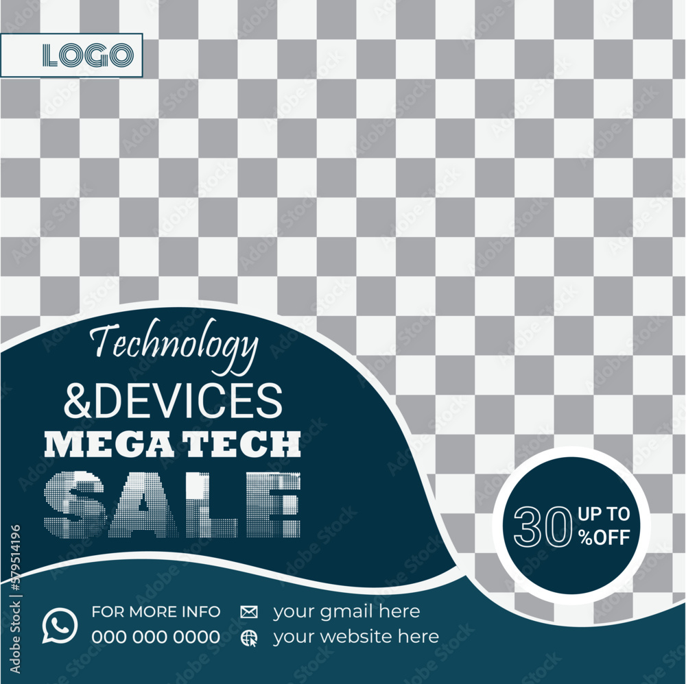 Technology and Modern Device Mega Sale Social Media Post Technological ...