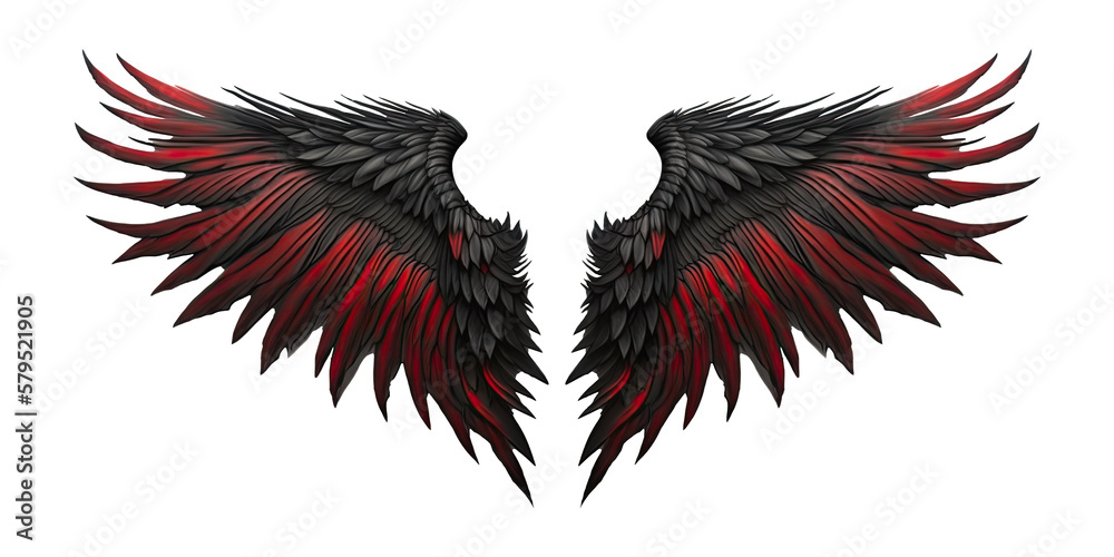 Demon wings isolated on white background - Generative AI Stock ...