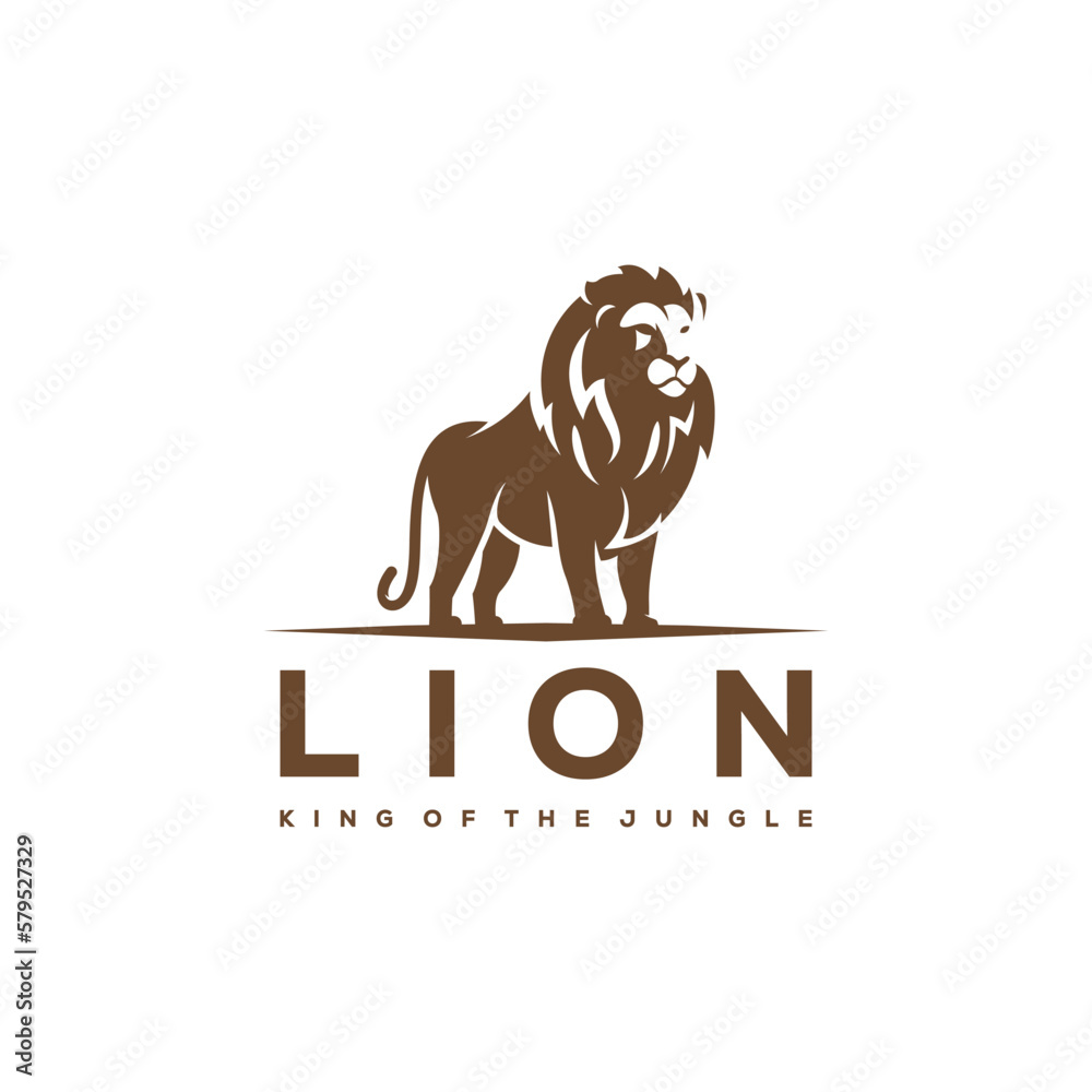lion logo standing icon design inspiration Stock Vector | Adobe Stock