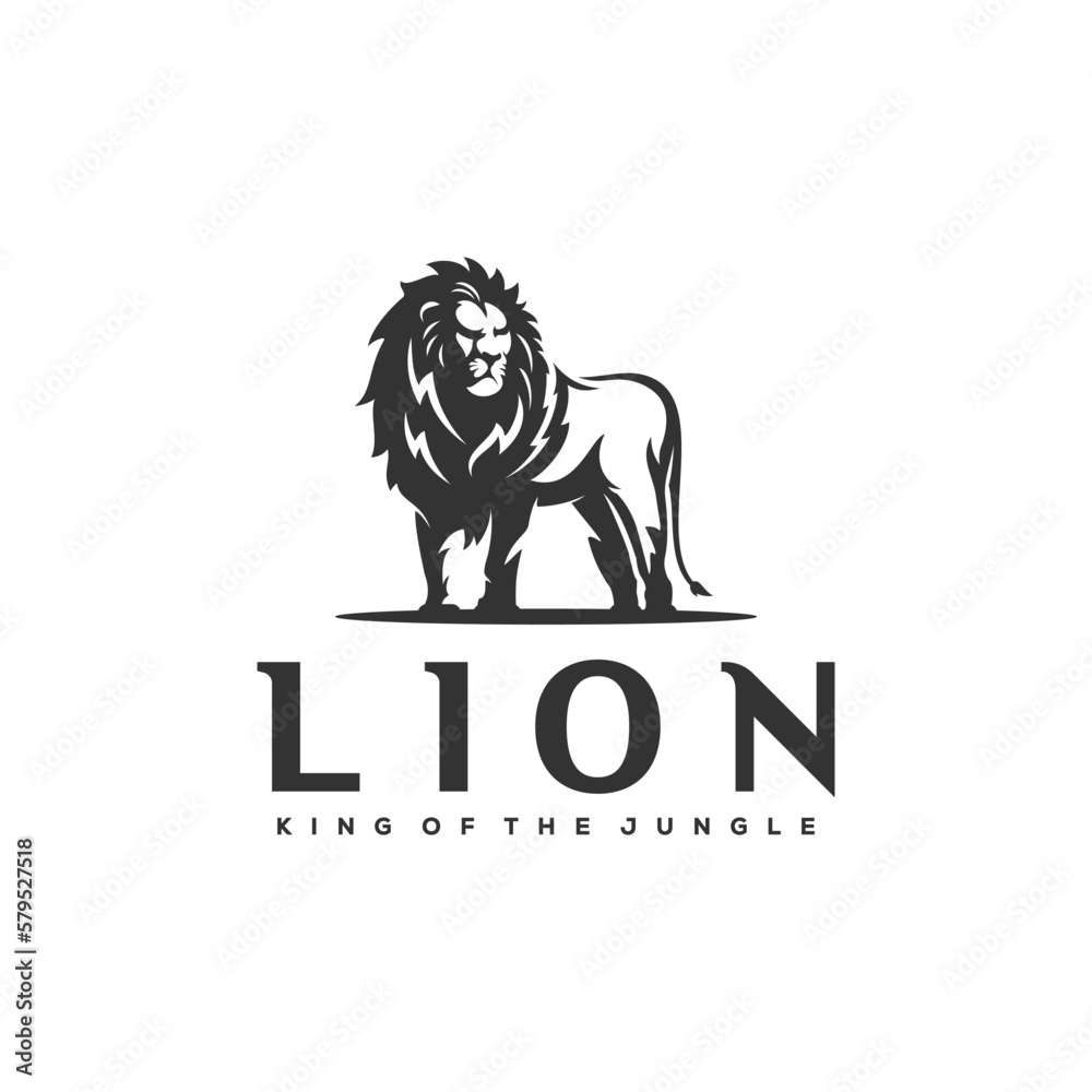 lion logo standing icon design inspiration Stock Vector | Adobe Stock