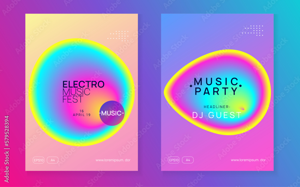 Sound Event. Modern Electronic Flyer. Disco And Carnival Vector. Fun ...