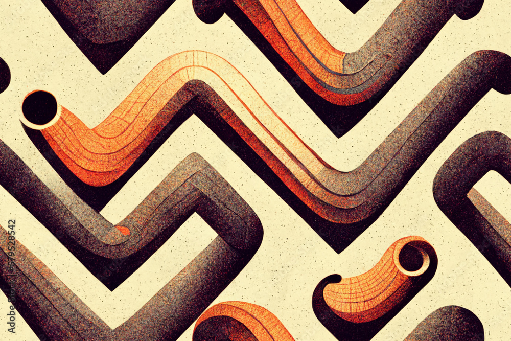 Mechanical retro pattern with curves as background, seamless wallpaper ...