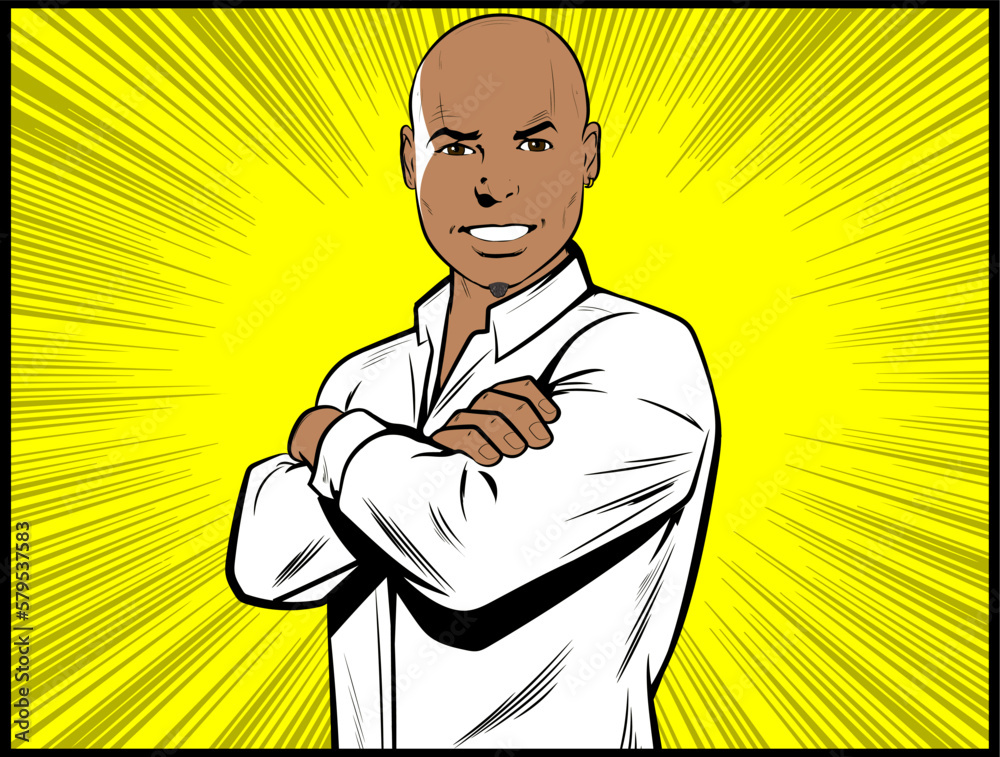 Handsome Black Cartoon Man