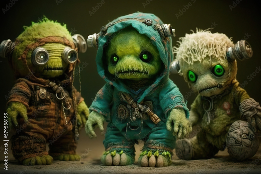 Zombie humanoid aliens teddy bears, concept of Apocalyptic Sci-Fi and ...