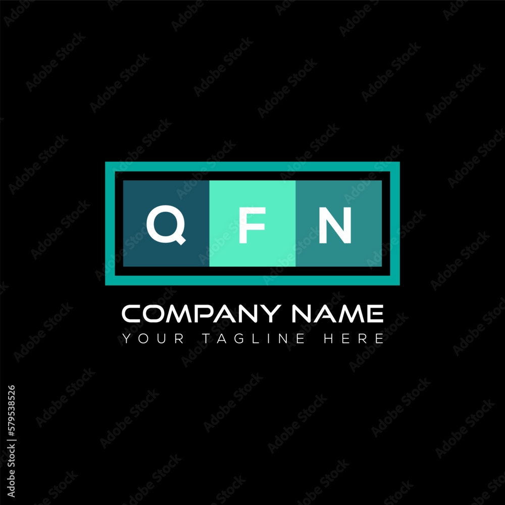 QFN letter logo design on black background. QFN creative initials ...