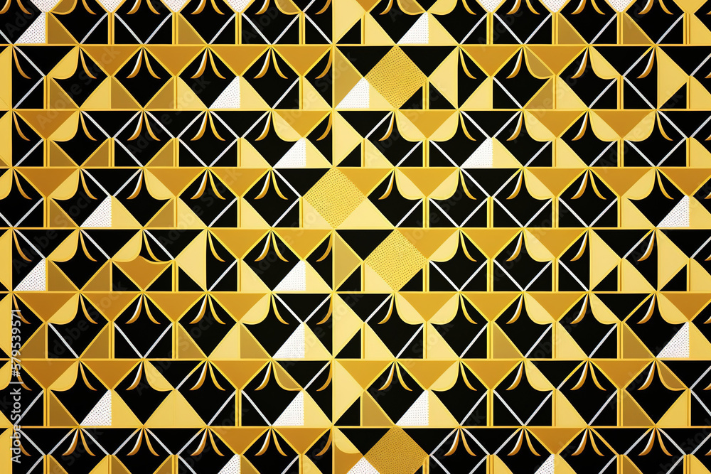 a continuous geometric pattern. with colored golden ornamental lines. a ...