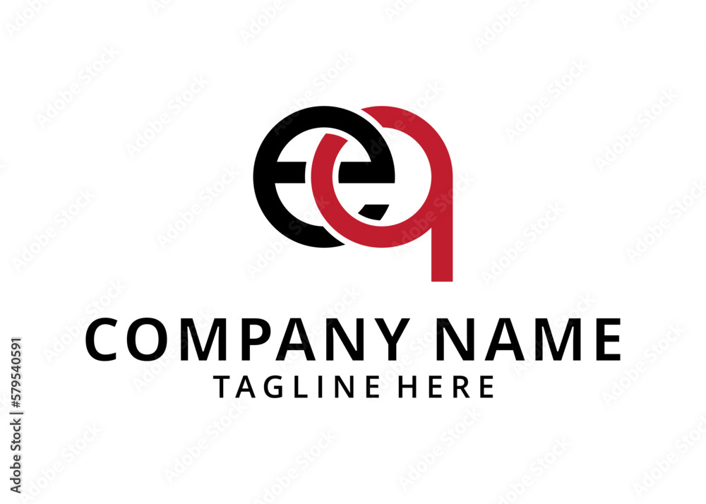 Initial letters eq logo, round linked chain shape lowercase logo modern ...