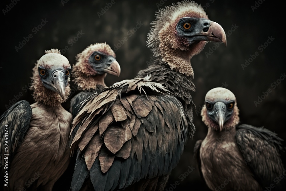 Zombie vultures birds teddy bears, concept of Undead animals and creepy ...