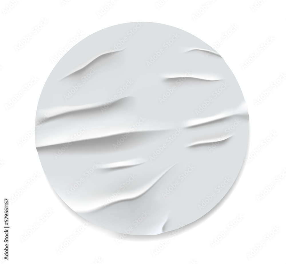 Stock Vector-Sticker mockup.Round crumpled sticker mock up.round ...