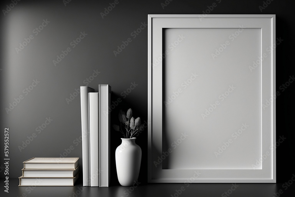 Empty photo frame with simple background and surroundings, mock frame ...