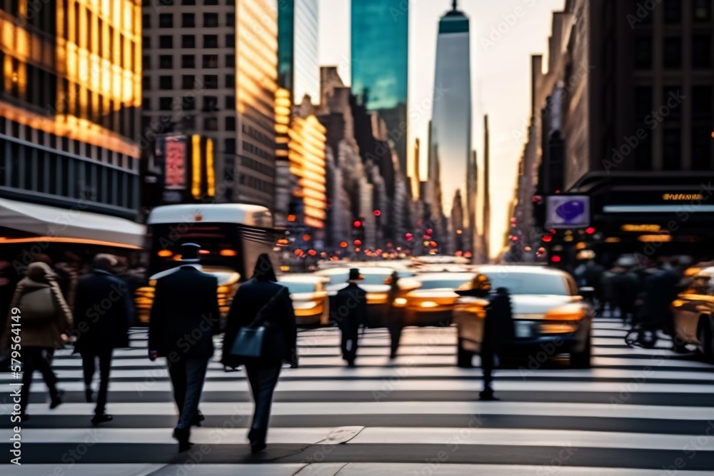 Melting pot people walking on zebra crossing and traffic jam on ...