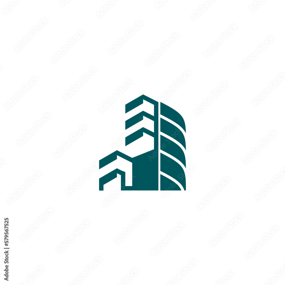 office building logo design with color pattern Stock Vector | Adobe Stock