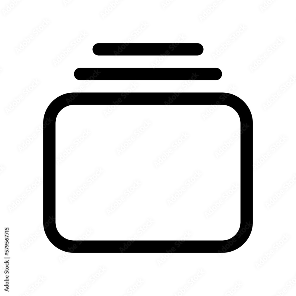 Editable vector cascade, stack view icon. Black, line style ...