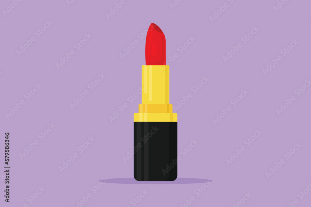 Character flat drawing beautiful lipstick logotype, template, label ...