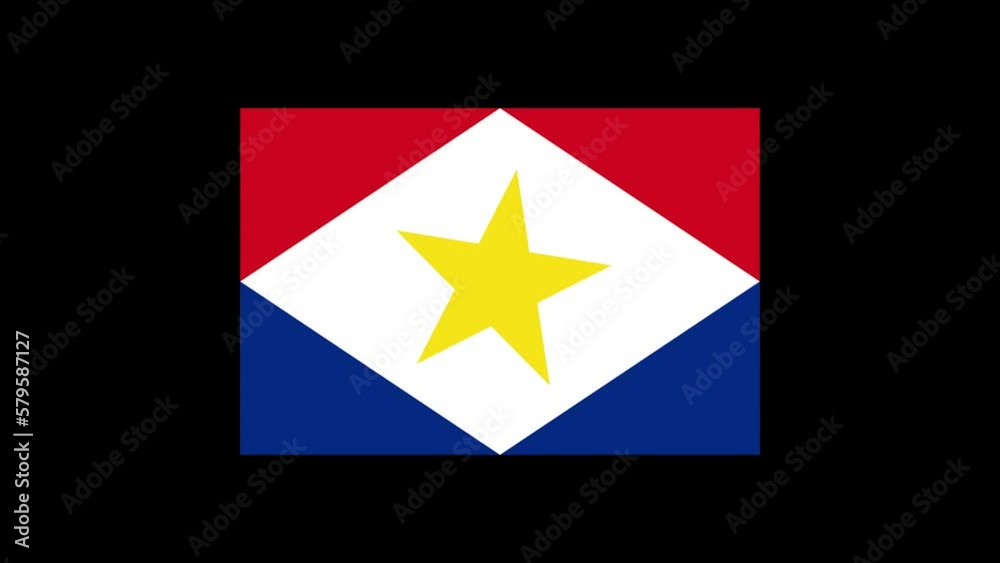 Saba flag animation green screen chroma key background 4K motion ...