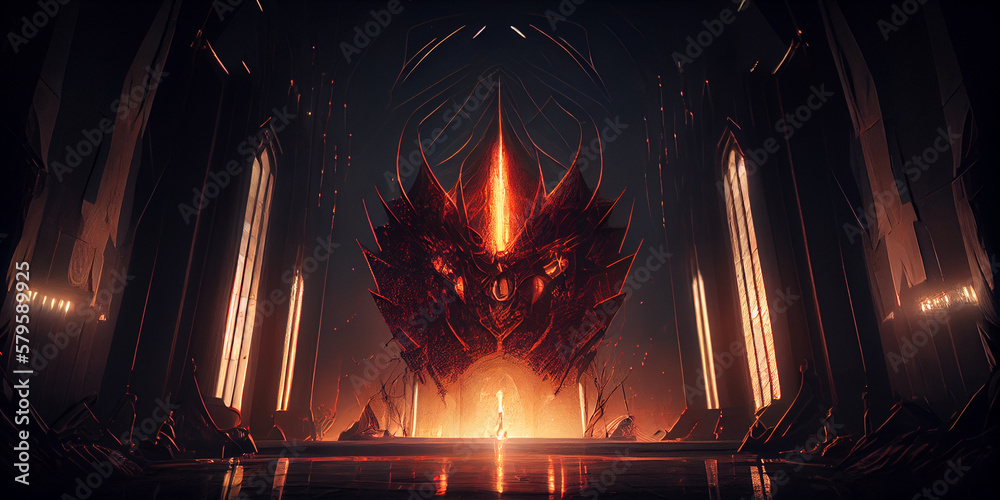 Demonic Temple - Digital Illustration - Generated by Artificial ...