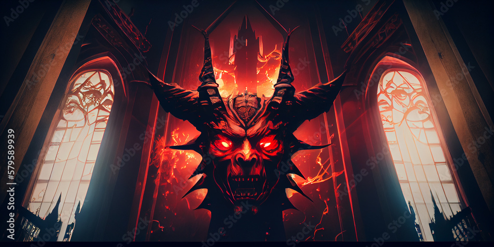 Demonic Temple - Digital Illustration - Generated by Artificial ...