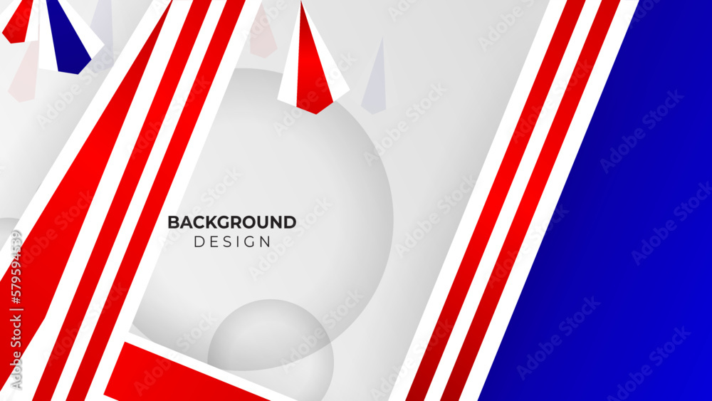 Modern blue red and white background vector design Stock Vector | Adobe ...