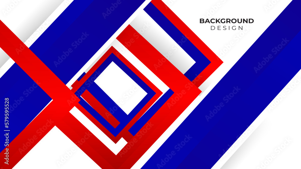 Modern blue red and white background design Stock Vector | Adobe Stock