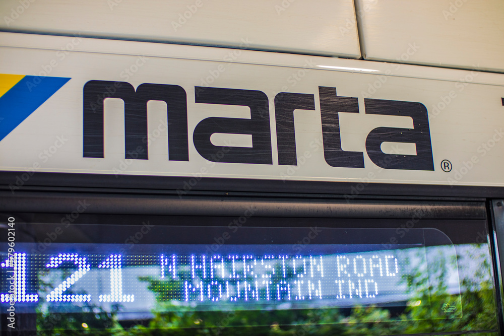 Marta Kinsington Transit Station Marta logo and digital sign Stock ...