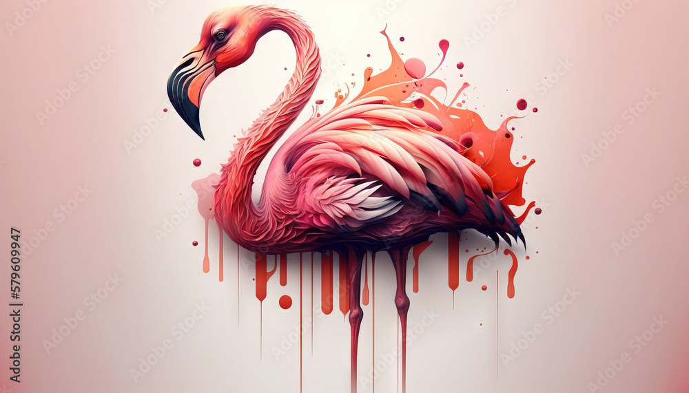 Flamingo abstract wallpaper. Background with cute flamingo bird in ...