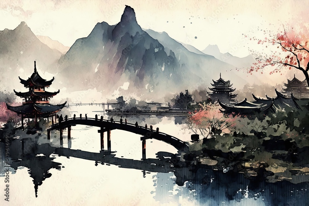 Simple Chinese Landscape Art